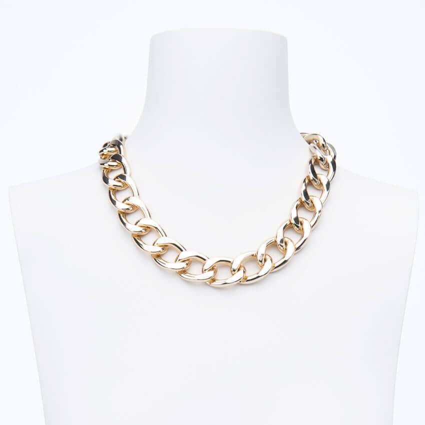 Collana girocollo catena groumette piatta placcata oro - Chic Ad Hoc Collana girocollo catena groumette piatta placcata oro - Chic Ad Hoc